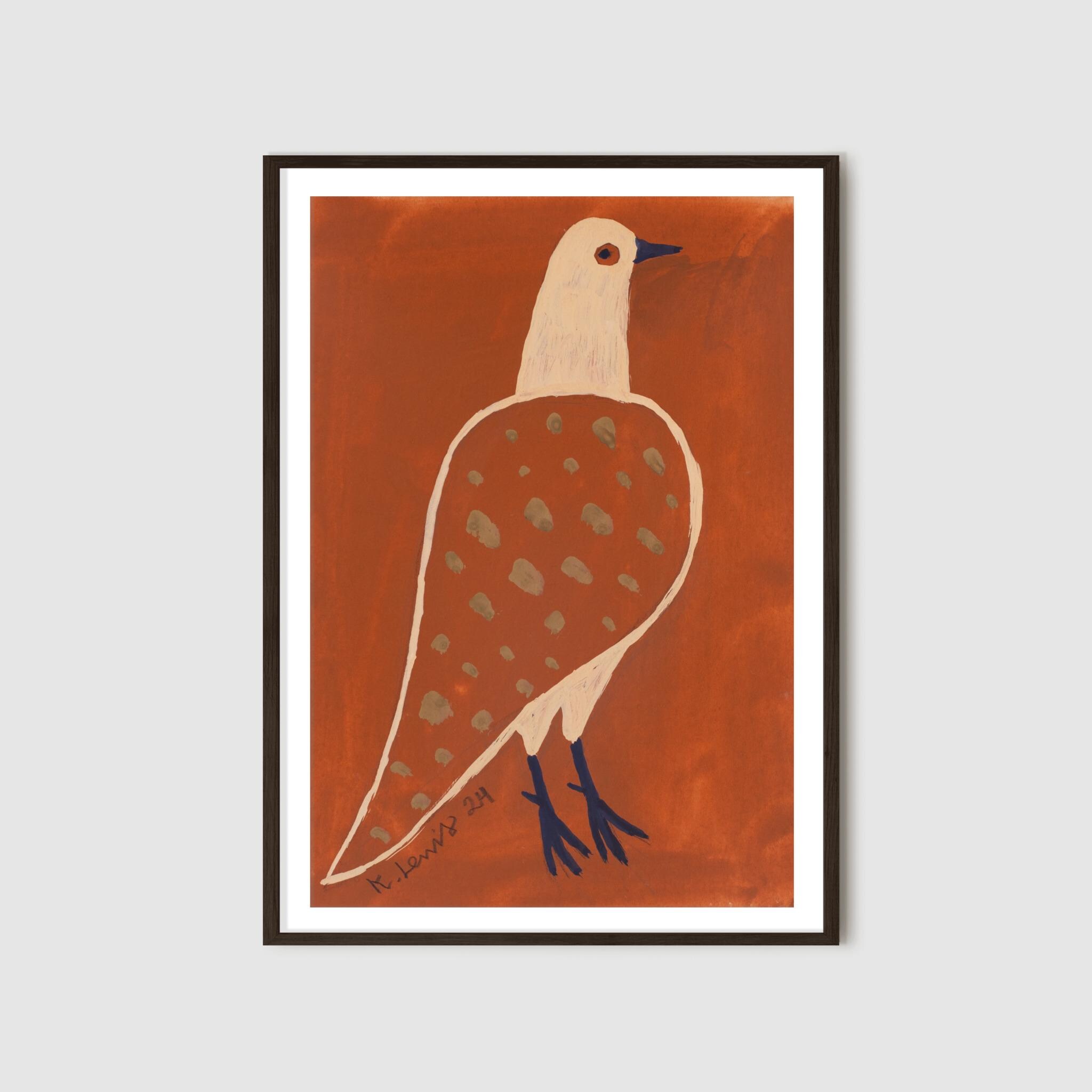 White Pigeon on Rust - Etsy