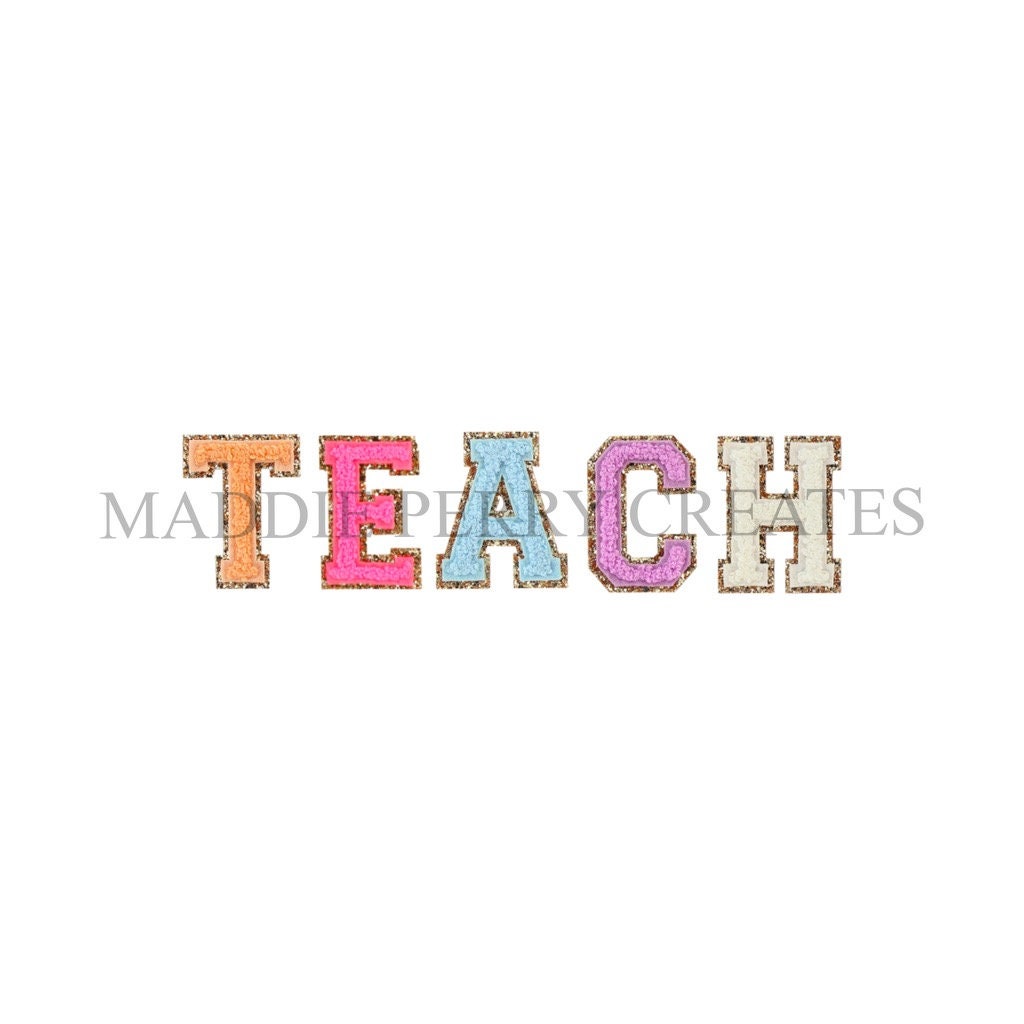Patch Letter Teach Shirt Design Digital Sublimation Download Stoney ...
