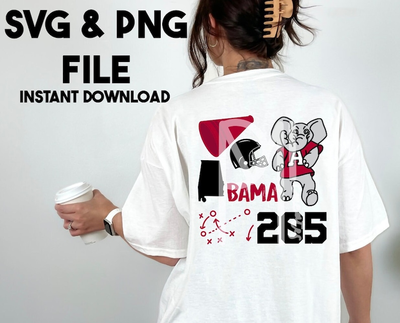 Alabama Football Svg, Alabama Football Png, Football Design, Bama ...