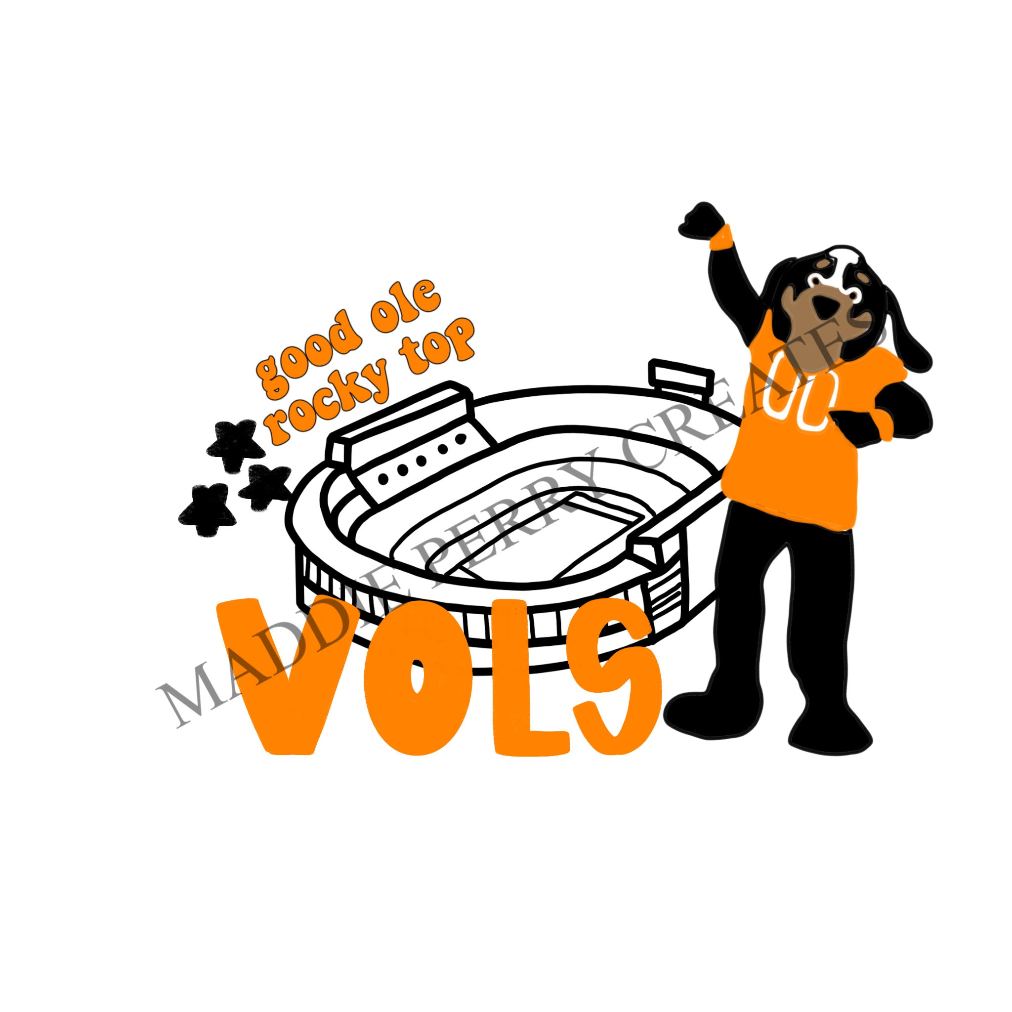 Vols Design With Stadium & Smokey Vols Shirt Design Vols - Etsy
