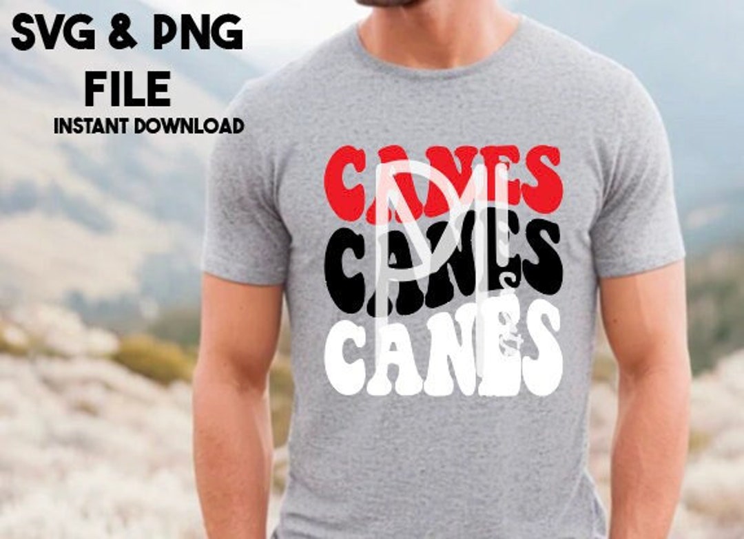 Canes Red Black and White Retro Design, Hurricanes Design, Canes Shirt ...