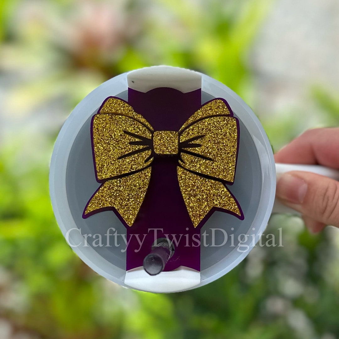 Cheer Bow Tumbler Topper Laser File, H2.0 Topper, Tumbler Plate ...