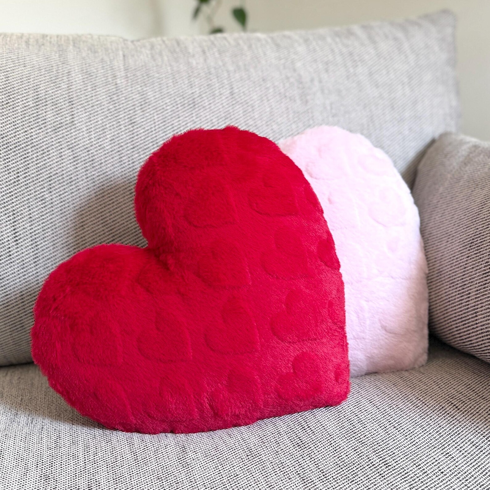 Faux Fur Heart Pillow: Sherpa Cuddle Cushion, Heart Pillows, Heart ...