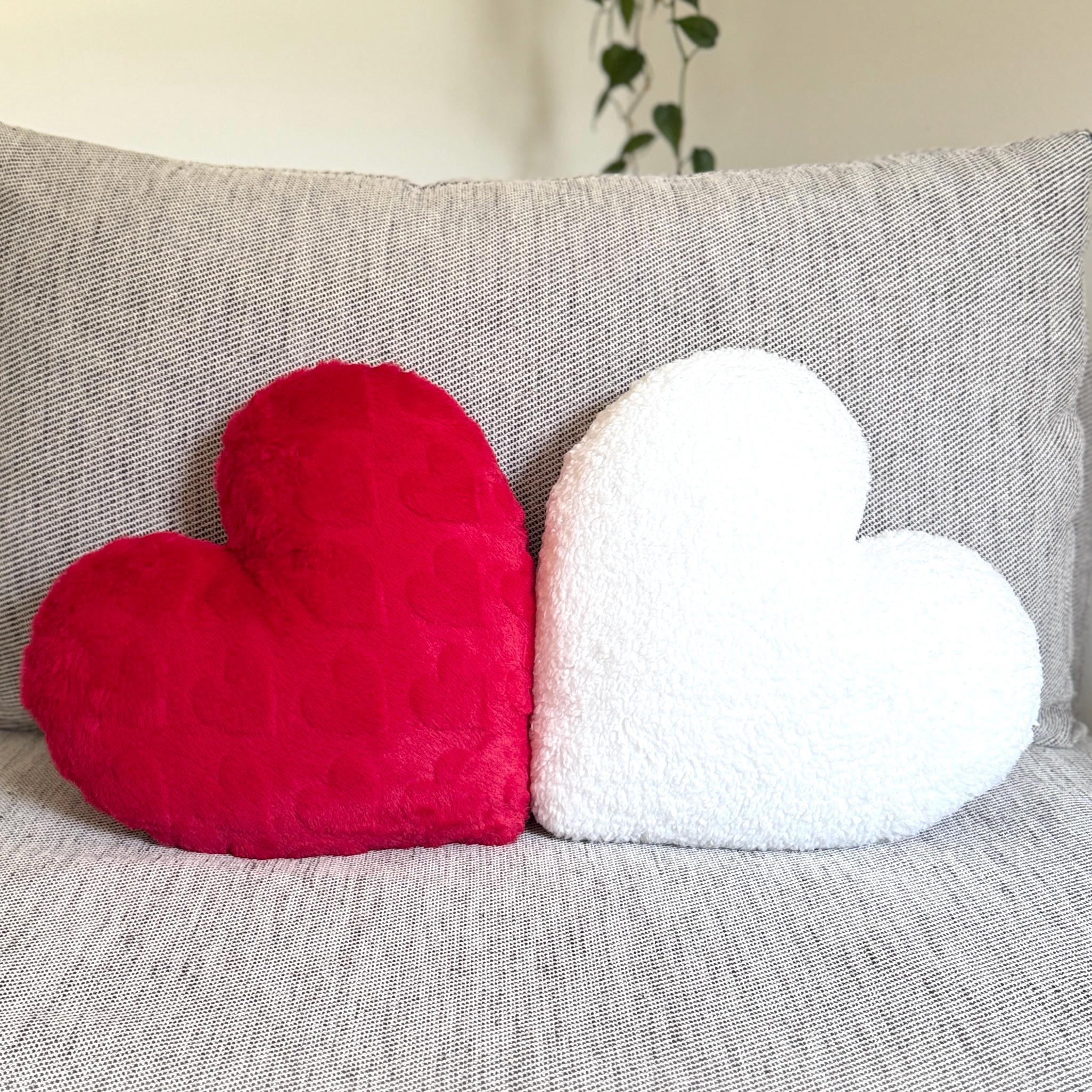 Faux Fur Heart Pillow: Sherpa Cuddle Cushion, Heart Pillows, Heart ...