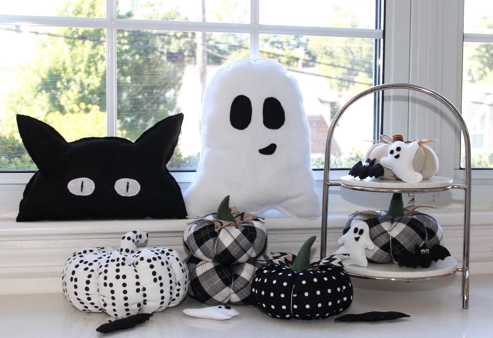 Black Cat Halloween Decor Candy Corn Halloween Decor Ghost - Etsy