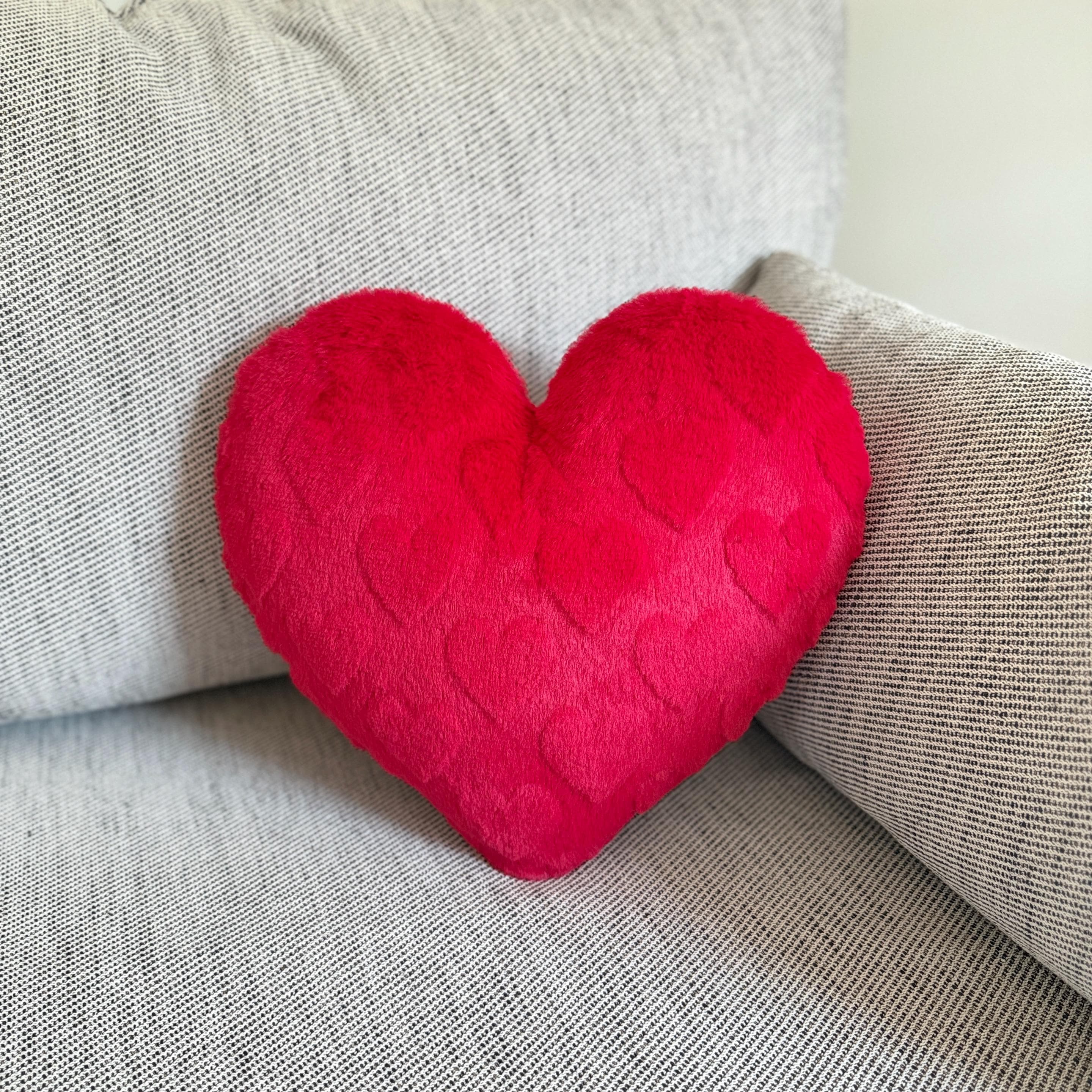 Faux Fur Heart Pillow: Sherpa Cuddle Cushion, Heart Pillows, Heart ...