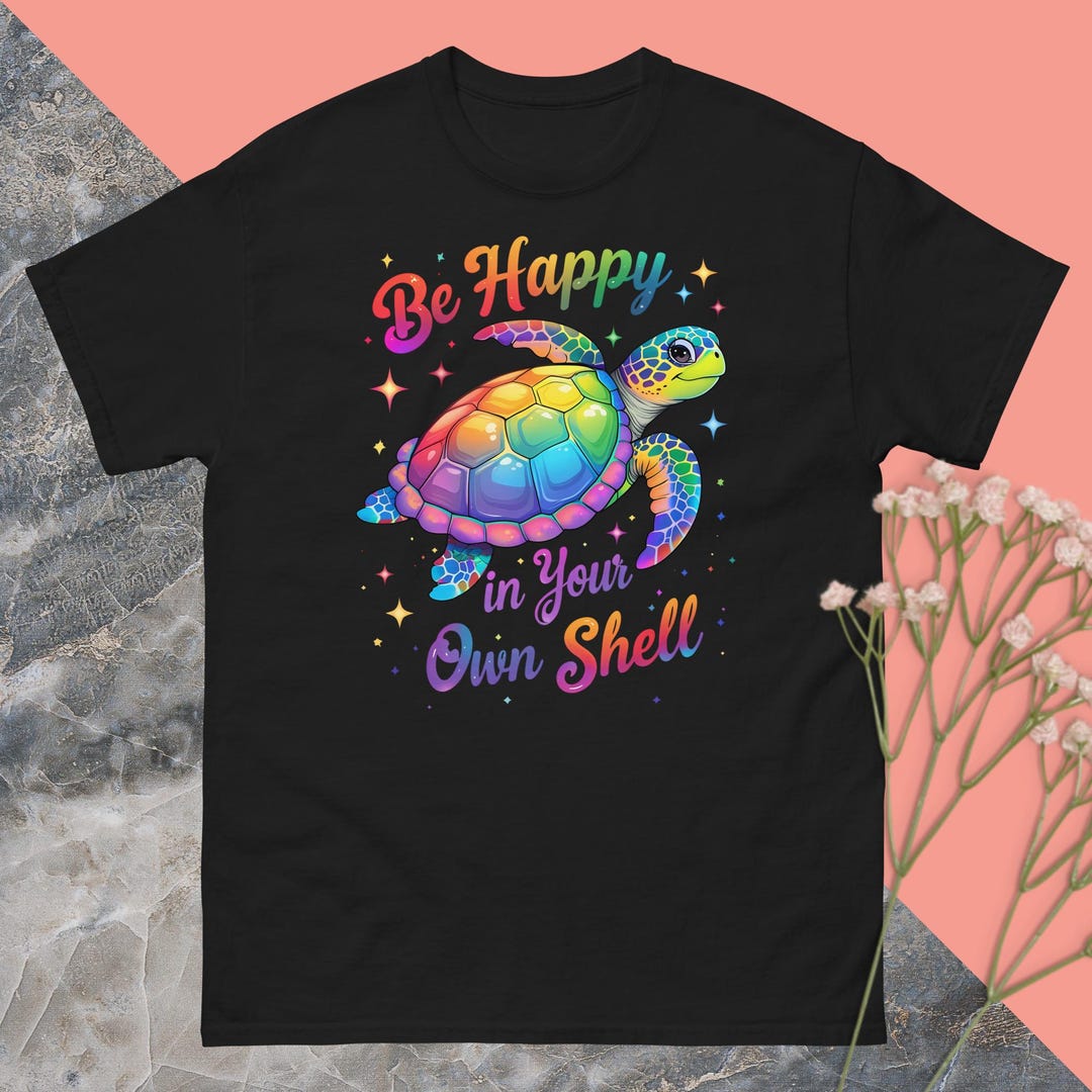 Be Happy in Your Own Shell Rainbow Turtle Autism Awareness Shirt, Be ...