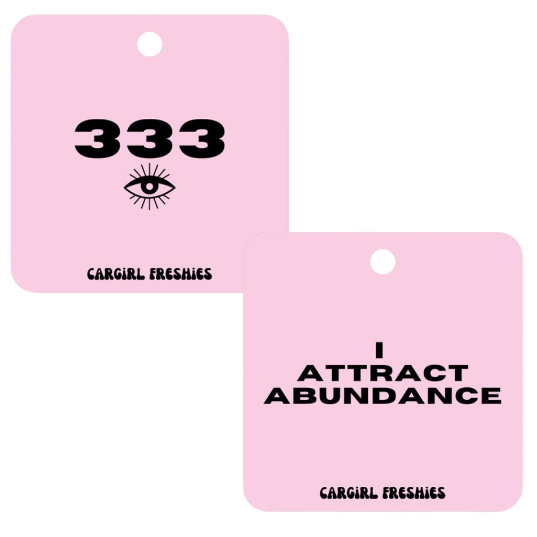 Pink "333 Angel Numbers" Vanilla Rose-scented Car Freshener | Pink ...