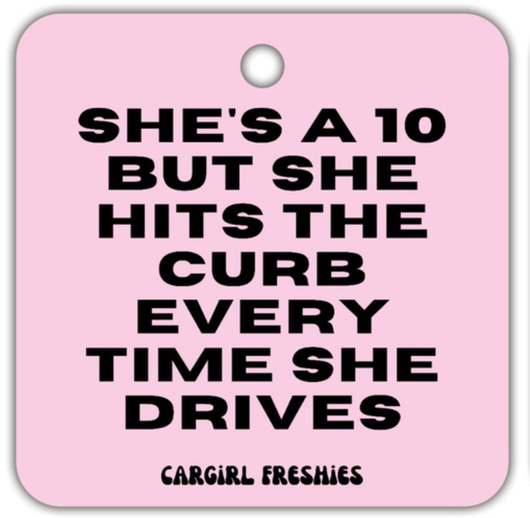 Hot Girls Hit Curbs | Funny Pink Car Air Freshener | Vanilla Rose Scent ...