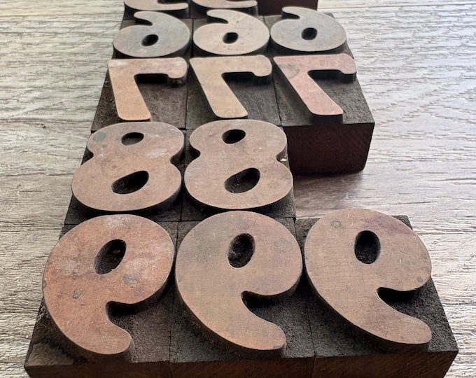 Vintage Wood Letterpress Blocks – Numbers 1.25" – Rustic Typography ...
