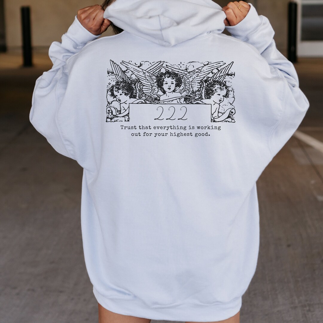 222 Angel Number Hoodie Angel Number Angel Wings Hoodie Aesthetic ...