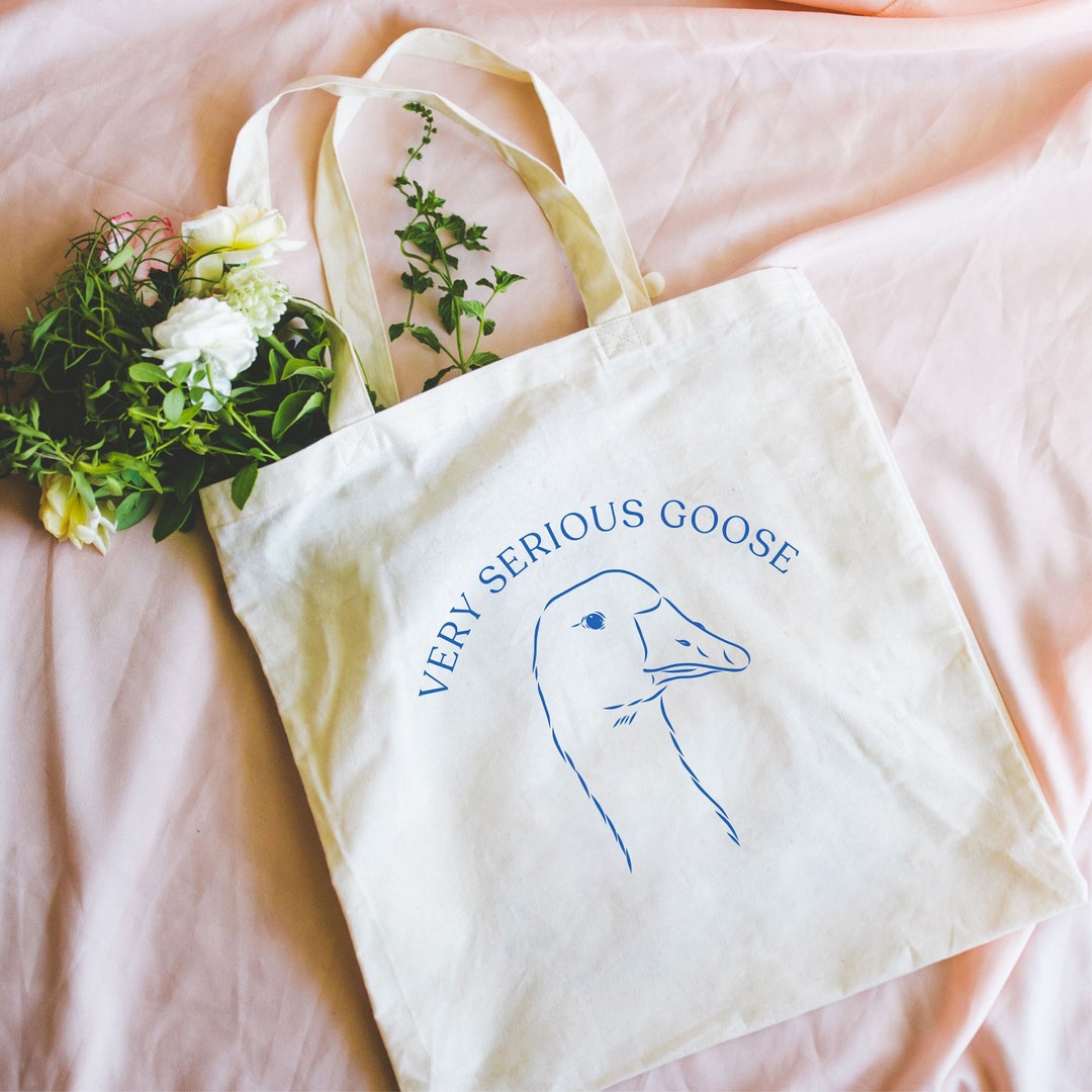 Goose Tote Bag Goose Bag Silly Goose Ironic Tote Bag Ironic Gifts ...