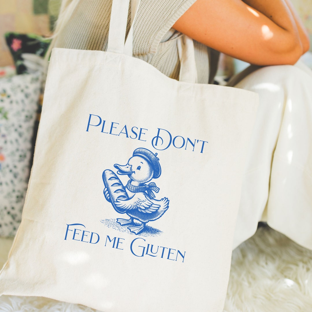 Funny Celiac Disease Tote Bag Duck Meme Tote Bag Gluten Intolerant Fun ...