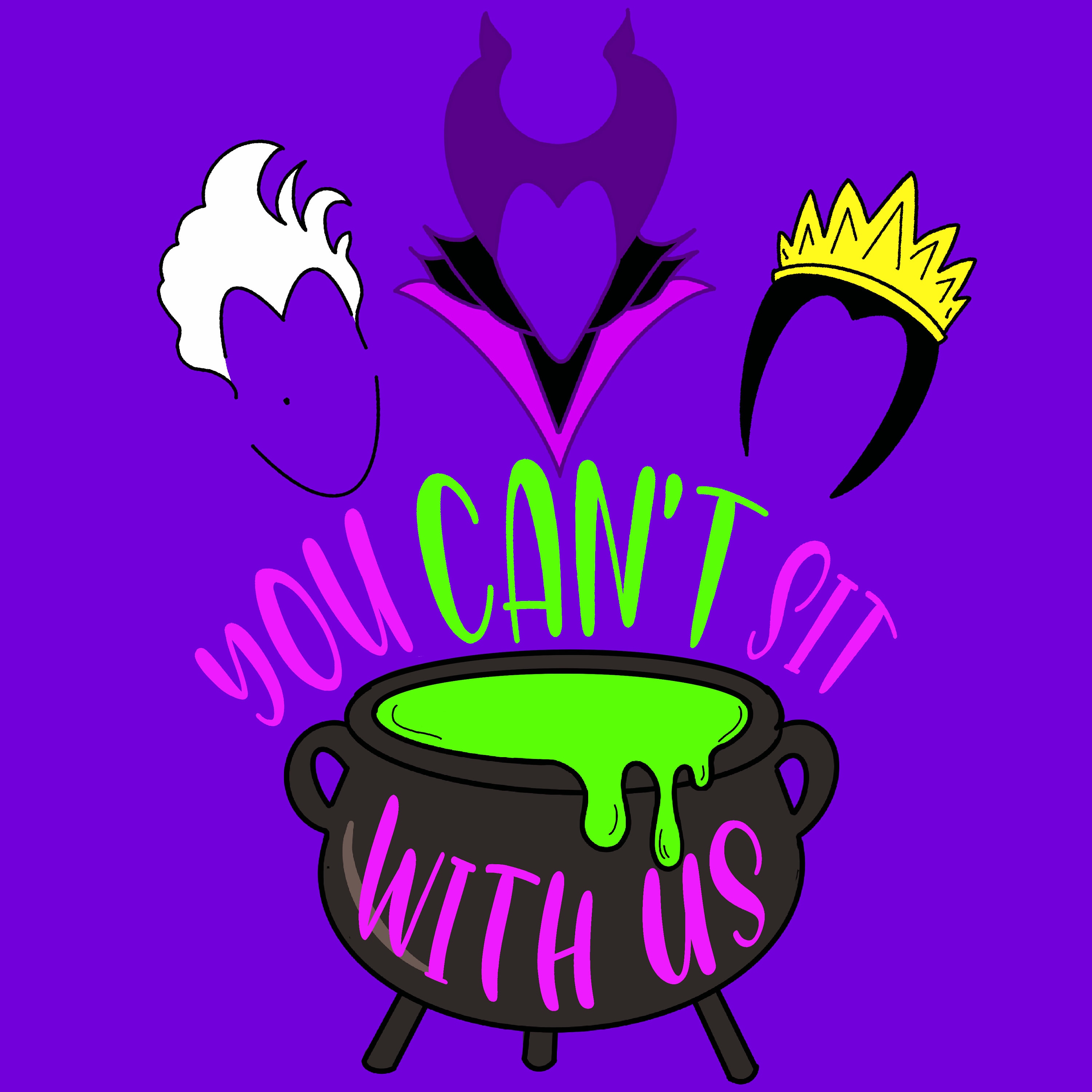 Magical Villains Halloween Cauldron You Can't Sit With Us - Etsy