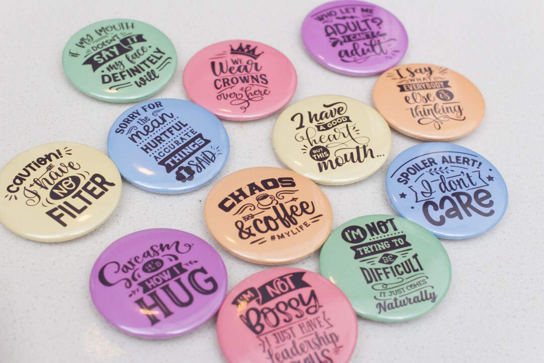 Sarcastic Button Badges (44mm/1.75") - Etsy
