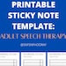 Printable Sticky Notes for Speech Therapy - Etsy