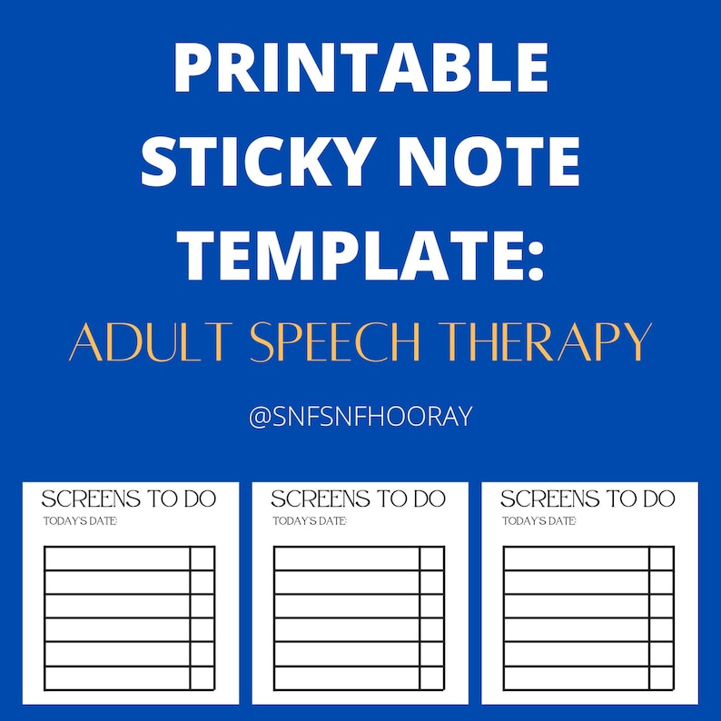Printable Sticky Notes for Speech Therapy - Etsy