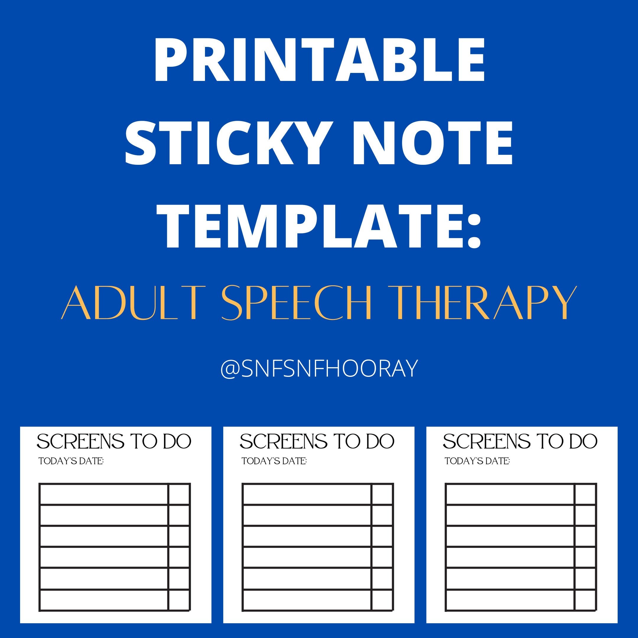 Printable Sticky Notes for Speech Therapy - Etsy