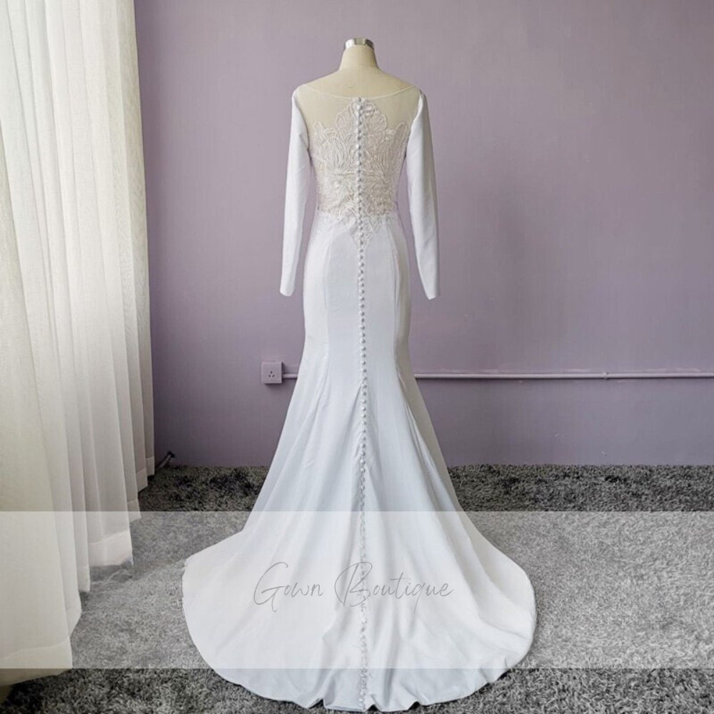 Modest Wedding Dress Mermaid Wedding Dress Classic Bridal - Etsy