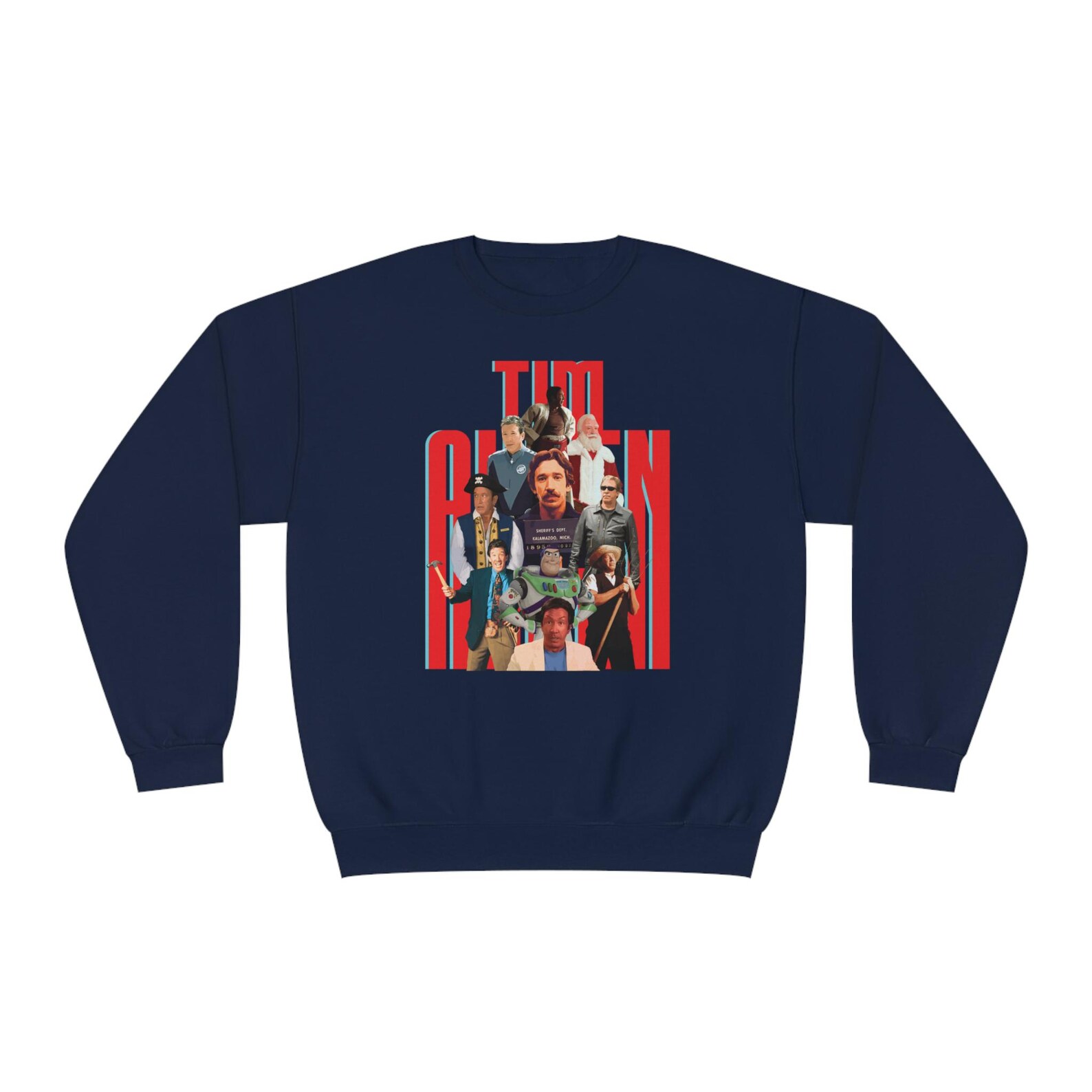 Hilarious Tim Allen Crewneck, Mugshot & Iconic Movie Roles Sweatshirt ...