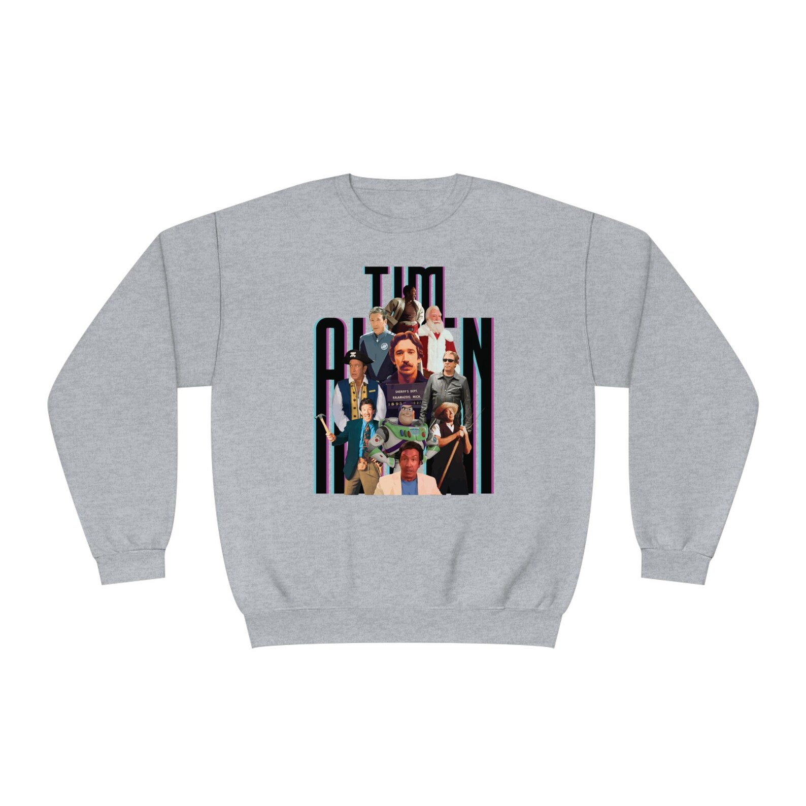 Hilarious Tim Allen Crewneck, Mugshot & Iconic Movie Roles Sweatshirt ...
