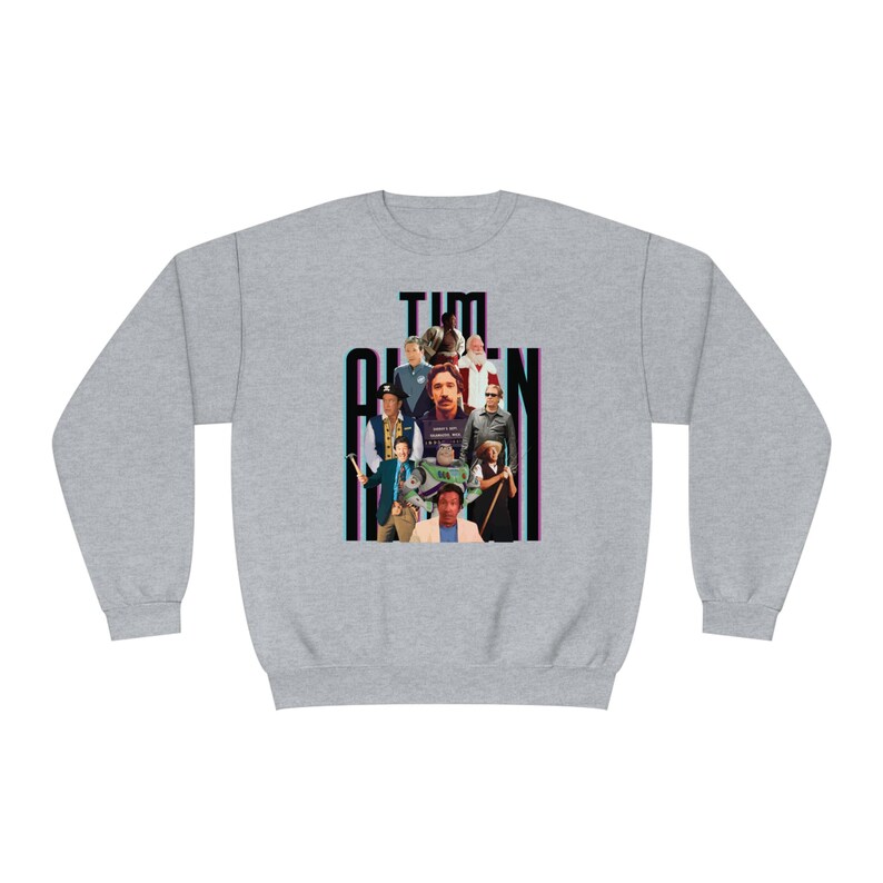 Hilarious Tim Allen Crewneck, Mugshot & Iconic Movie Roles Sweatshirt ...