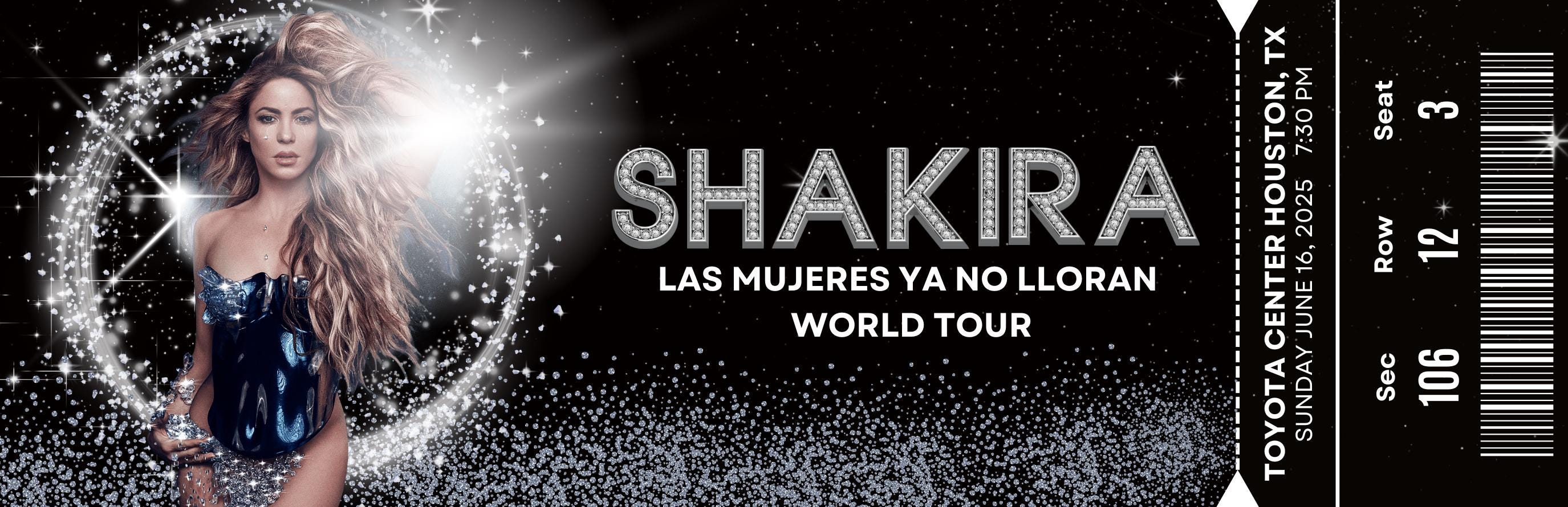 Personalized Shakira Concert Ticket Souvenir (printable PDF) - Etsy