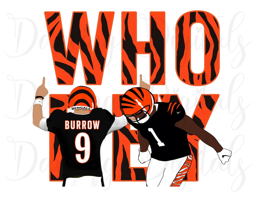 Who Dey Burrow and Chase PNG for Sublimation Digital Download - Etsy