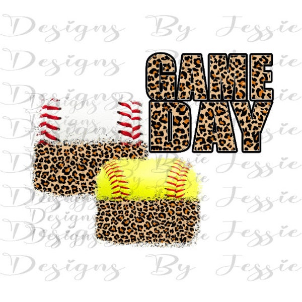 Softball With Leopard Background Svg - Etsy
