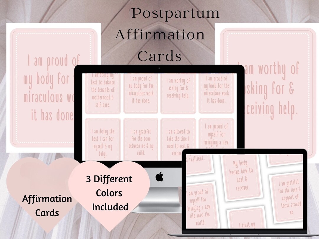 Printable Postpartum Affirmation Cards - Etsy