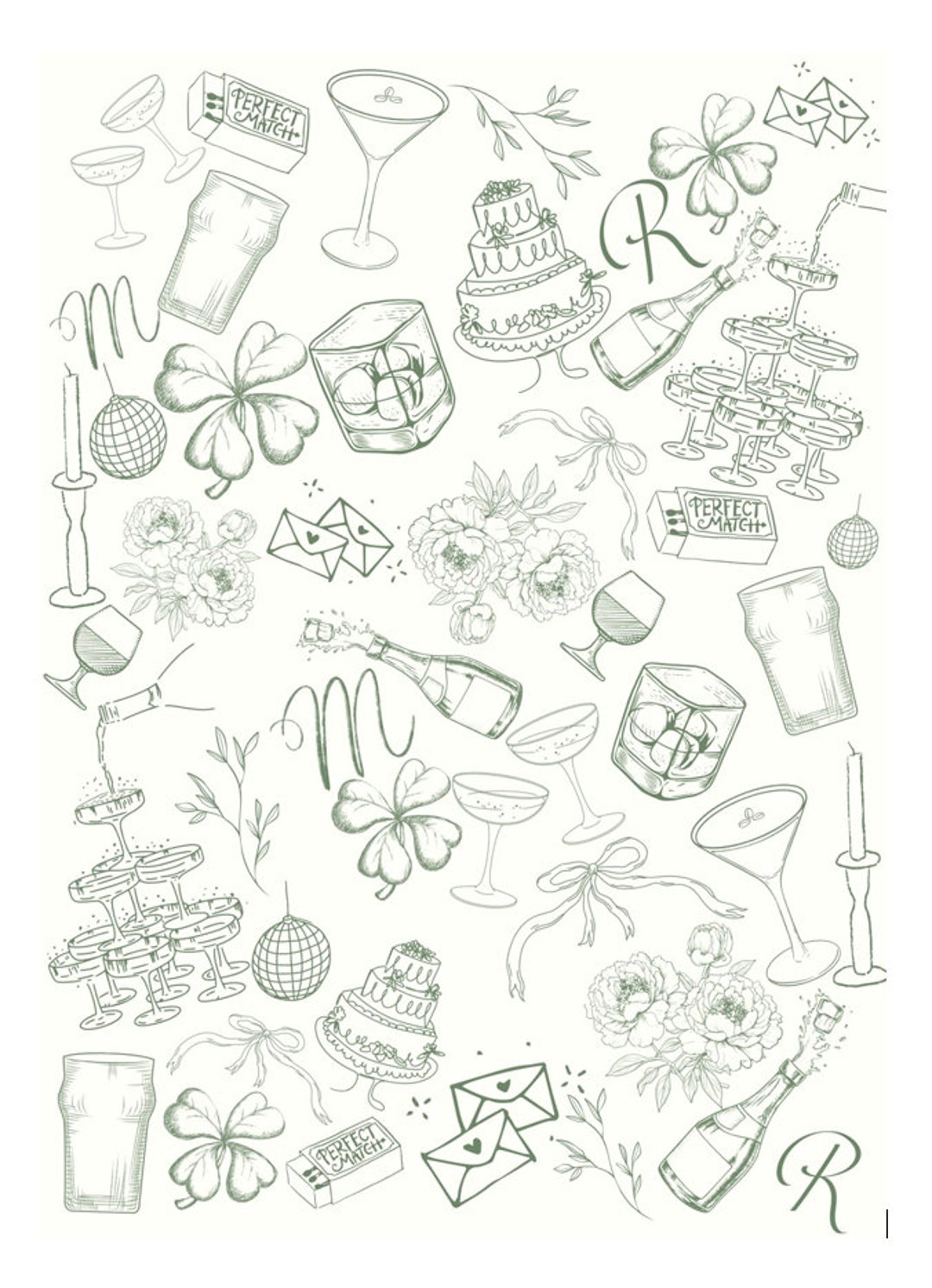 Custom Wedding/event Collage, Pattern, Toile - Etsy