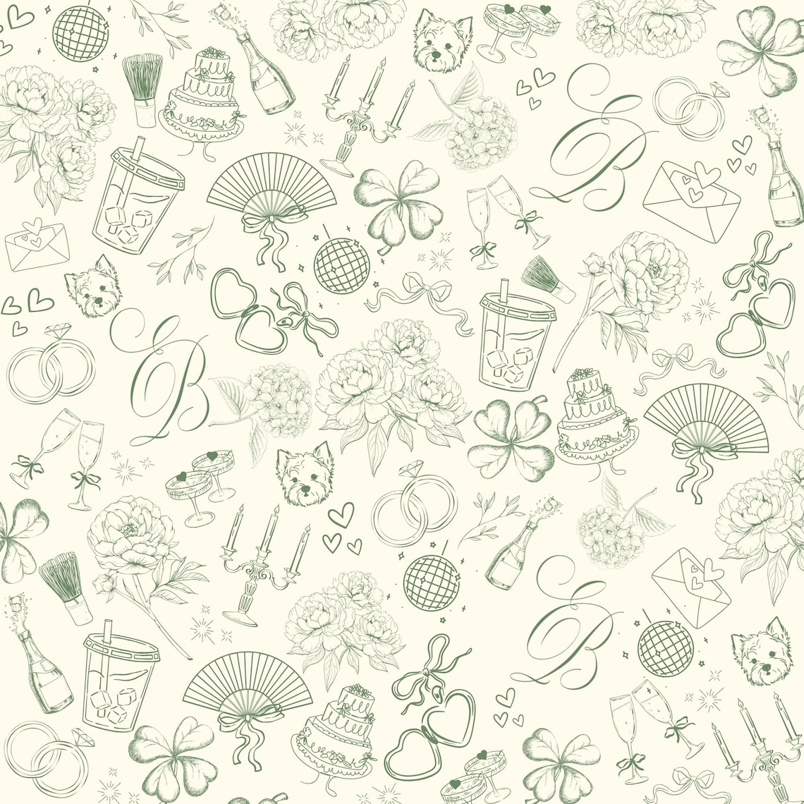 Custom Wedding/event Collage, Pattern, Toile - Etsy