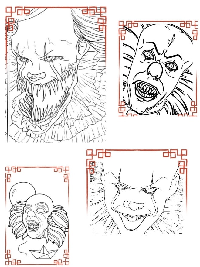 Pennywise Coloring Pages: 20 Stephen Kind IT Coloring Pages Coloring ...