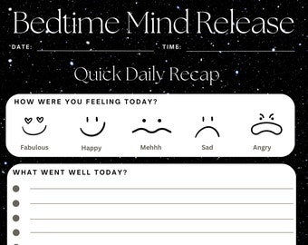 Pink Bedtime Journal: Digital & Printable Pages Nightly Routine ...