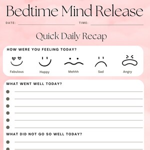 Bedtime Journal: Nightly Digital/printable- Pink - Etsy