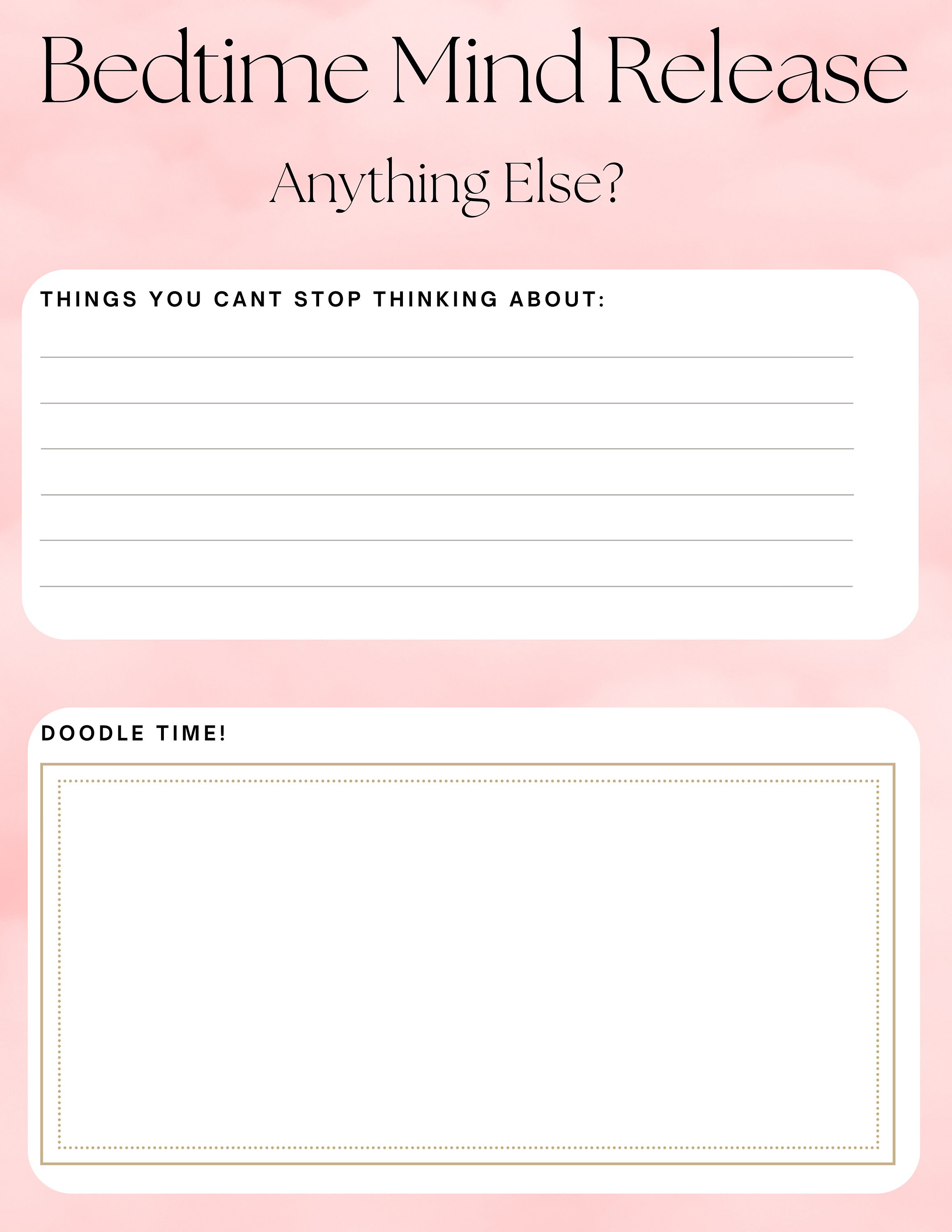 Bedtime Journal: Nightly Digital/printable- Pink - Etsy