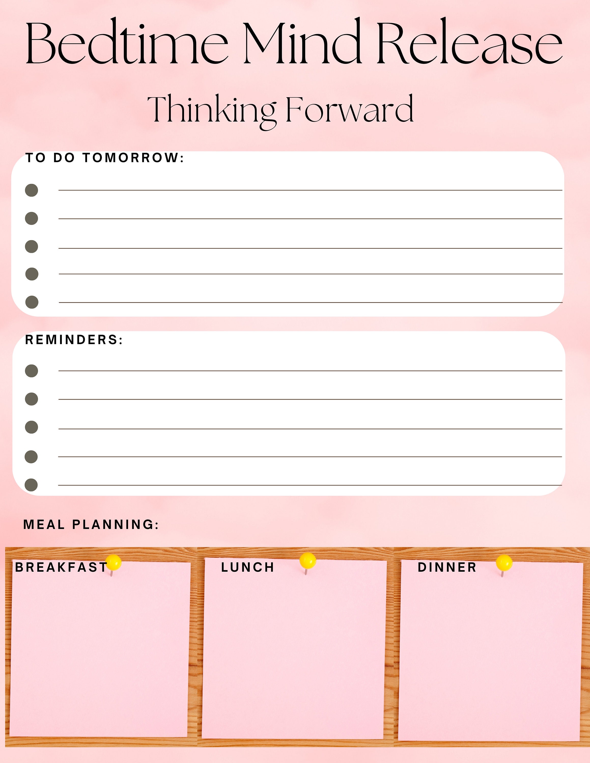 Bedtime Journal: Nightly Digital/printable- Pink - Etsy