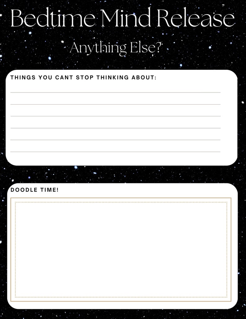 Bedtime Journal: Nightly Digital/printable- Night Stars - Etsy