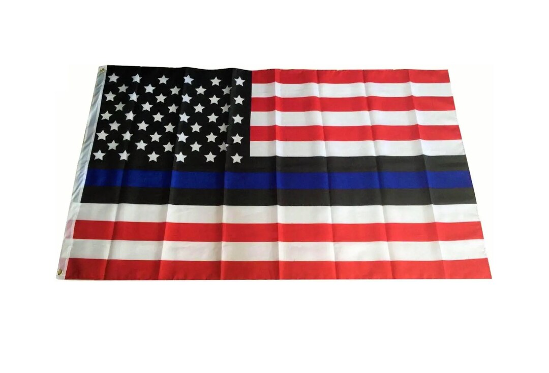 USA Thin Blue Line American Flag red, White, Black, Blue for Police and ...