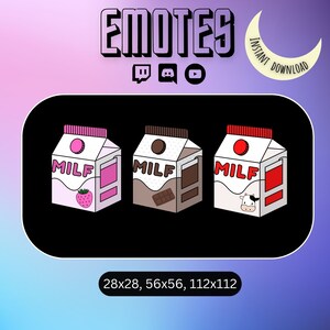 Milf Milk Carton Emotes | Twitch | Discord | KICK | Youtube - Etsy