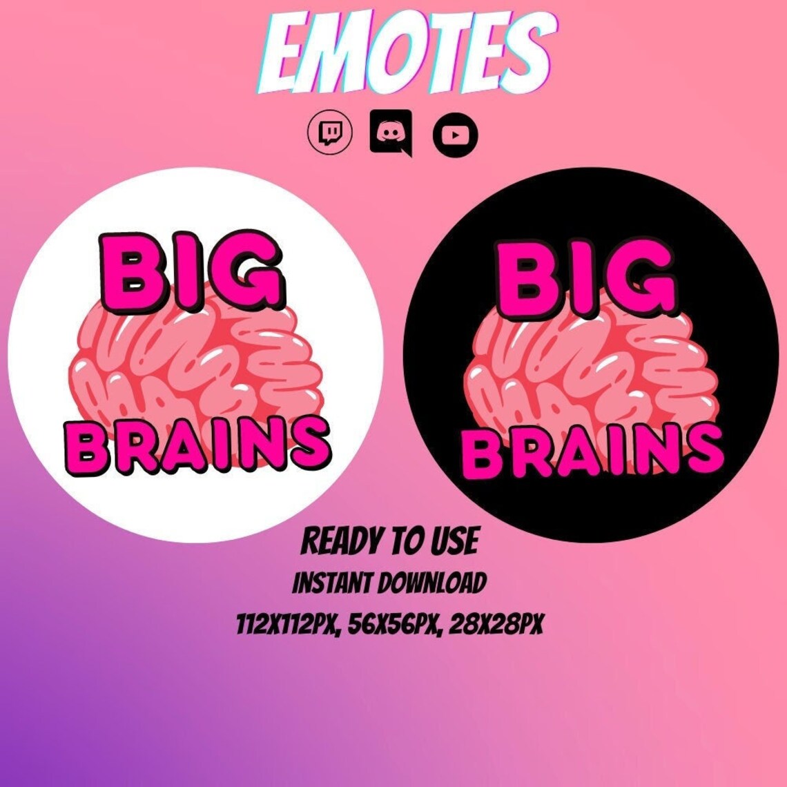 Big Brains Emote Twitch Emote - Etsy