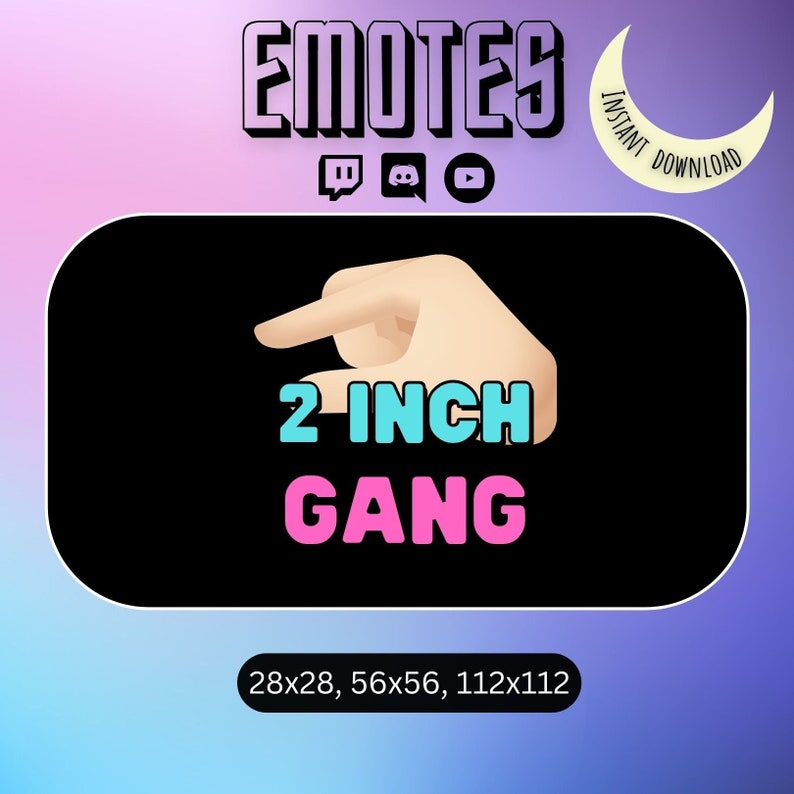 2 Inch Gang Emote: Twitch, Discord, Youtube (PNG Digital Download) - Etsy