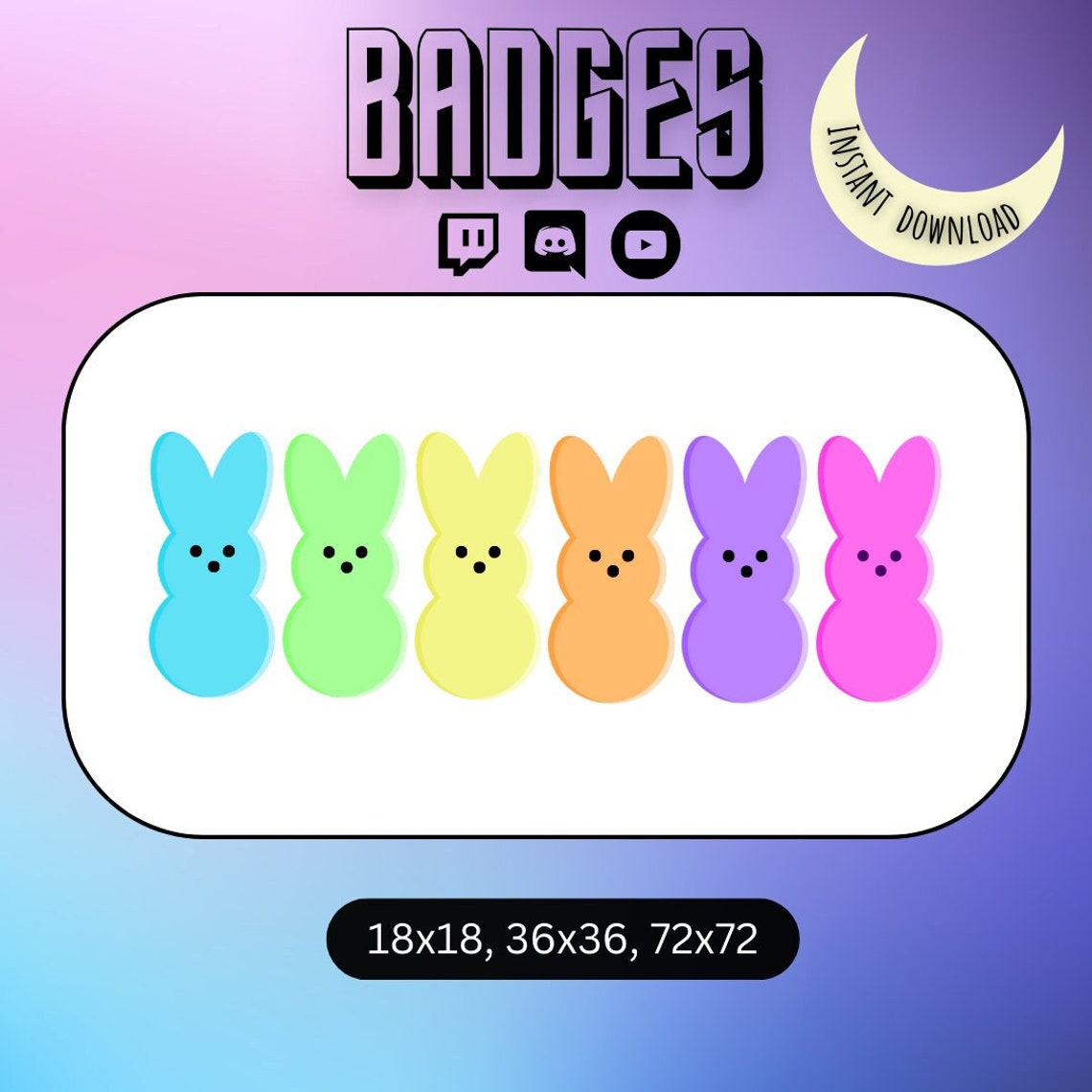 Easter Bunny PEEP Badges for Twitch | KICK | Discord - Etsy