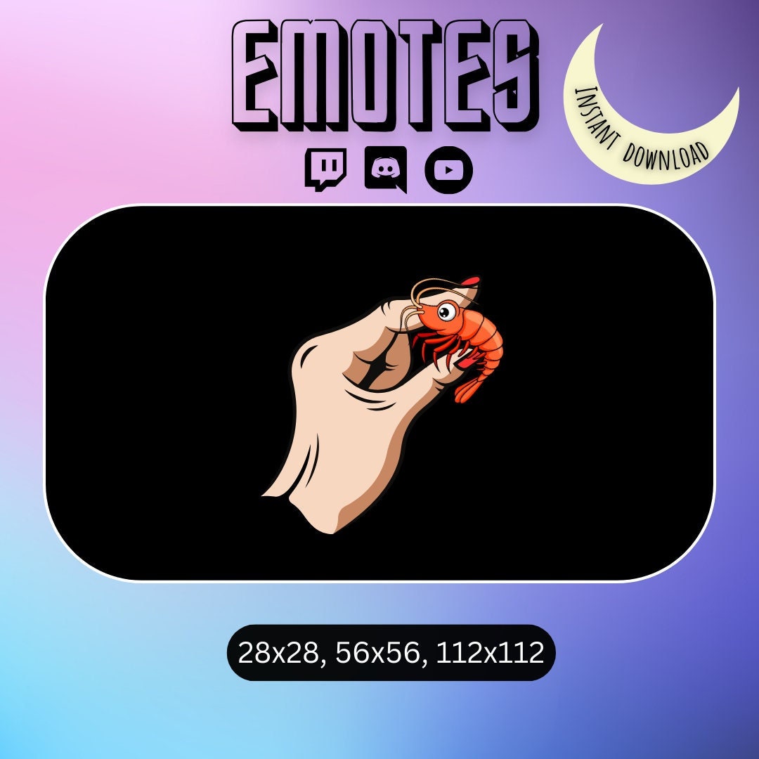 Tiny Shrimp Emote for Twitch | Discord | and Kick - Etsy