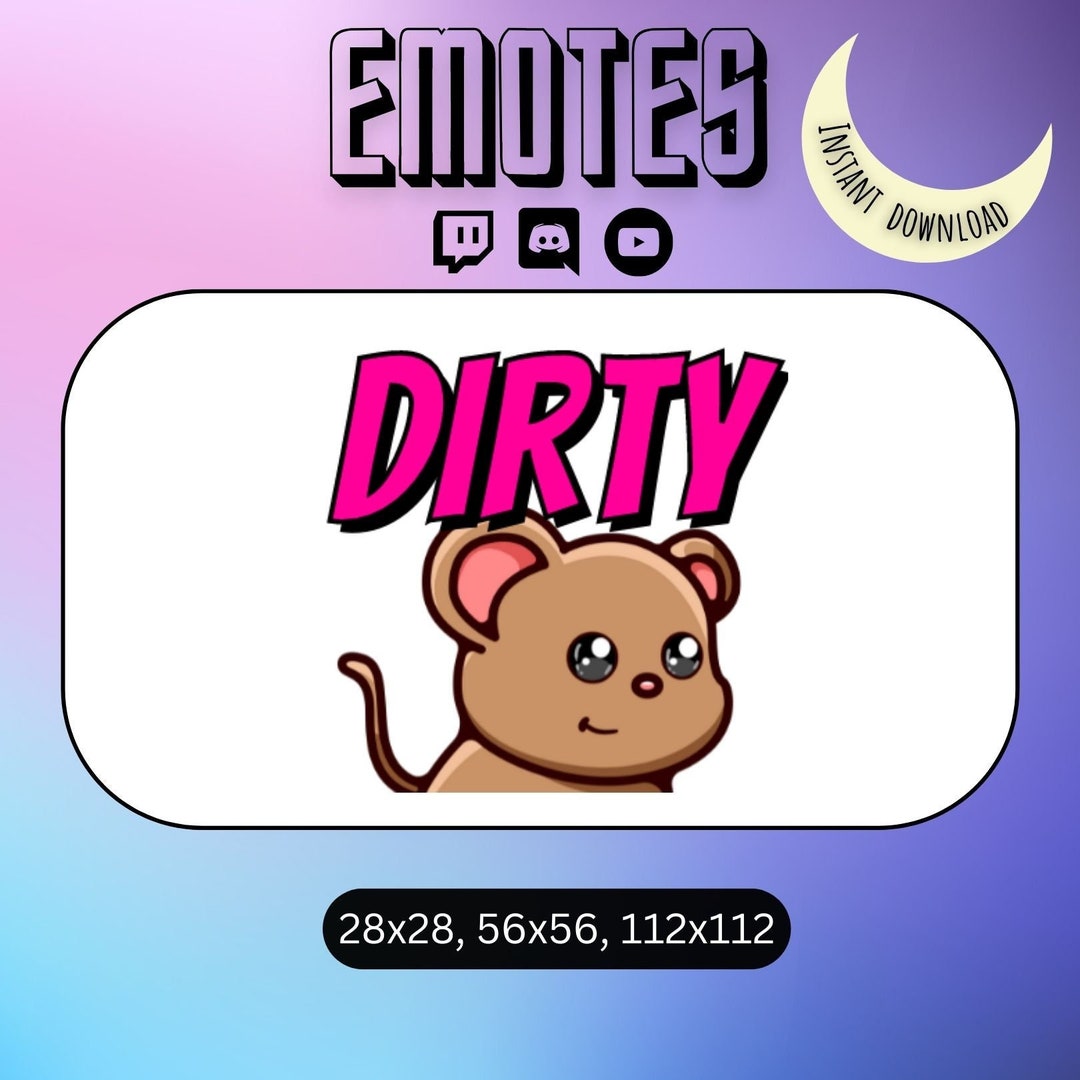 Dirty Mouse Emote | Twitch | Discord | KICK | Youtube - Etsy