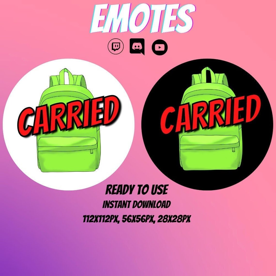 CARRIED Emote Twitch Emote Discord Youtube - Etsy