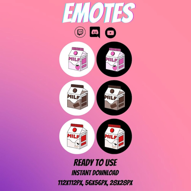 Milf Milk Carton Emotes Twitch Discord Youtube - Etsy