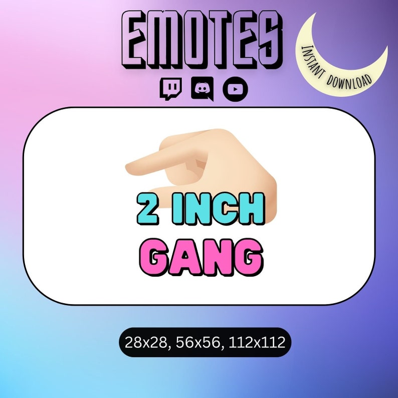 2 Inch Gang Emote: Twitch, Discord, Youtube (PNG Digital Download) - Etsy