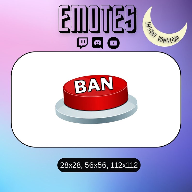 Ban Button Emotes for Twitch | Kick | Discord - Etsy