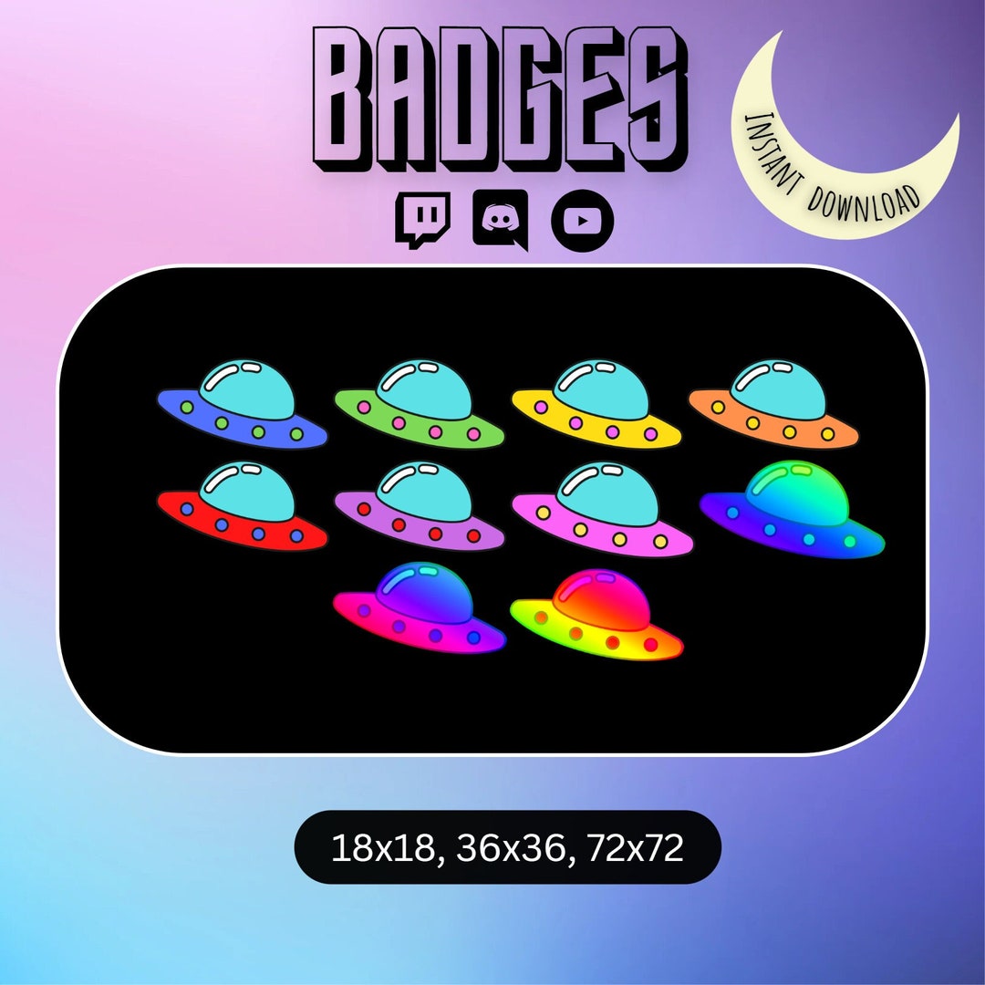 CUTE UFO Badges for Twitch | Discord | Youtube - Etsy